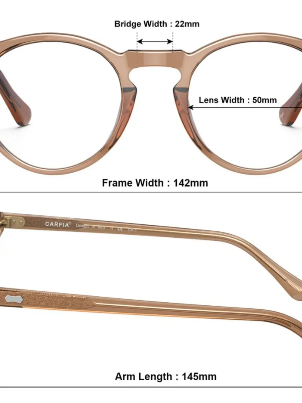 IGIOO | Accessories | Igioo Round Transparent Champagne Eyeglass Frames ...